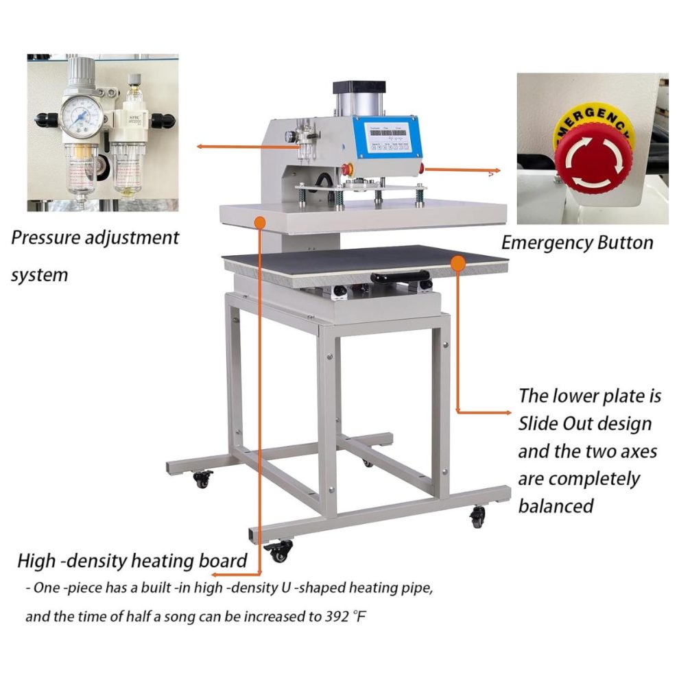24"x32" Large Format Pneumatic Heat Press with Slide Out Drawer - Kilo ...