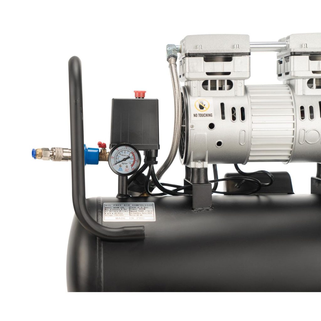 6.3 Gallon Air Compressor, 1.2HP, Max. 116PSI Pressure, 65 dB Ultra ...